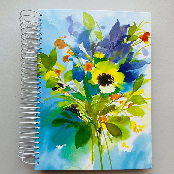 Vintage | Office | Vintage Water Color Floral Cover Lined Spiral ...